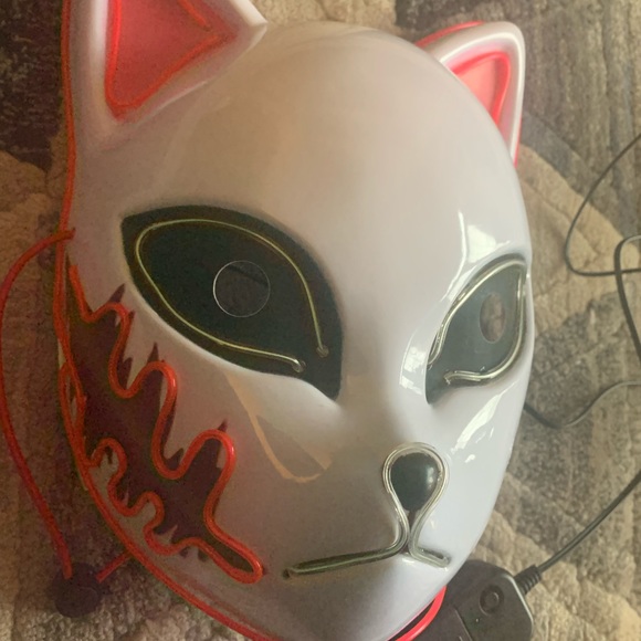 Wall Decor | Hakai Demon Slayer Sabito Glowing Fox Mask Led Light Up ...